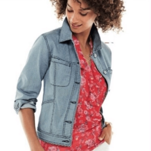 CAbi | Jackets & Coats | Cabi 559 Locomotive Light Wash Denim Jacket ...